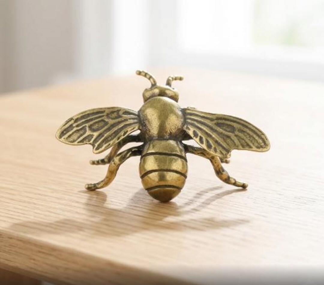 Bronze Bee Figurine, Brass Bee Sculpture, Vintage Style Bee Decor ...