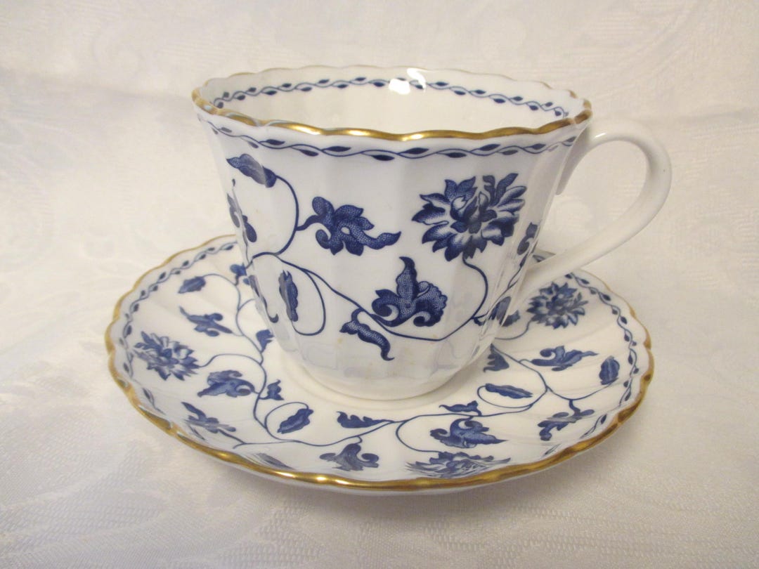 Blue Colonel by Spode - Flat Cup and Saucer Set - Etsy