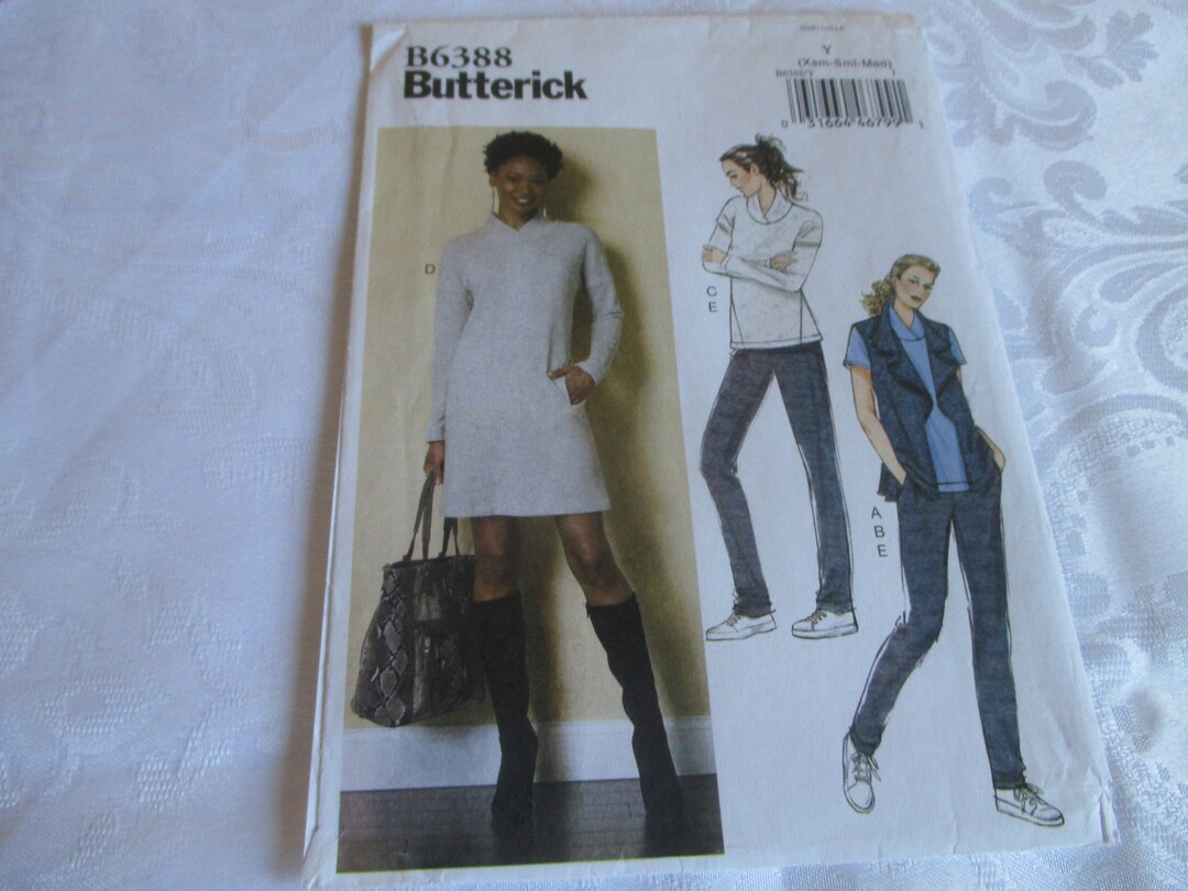 Butterick Pattern B6388 Misses Vest, Tops, Dress and Pants 3 Sizes - Etsy
