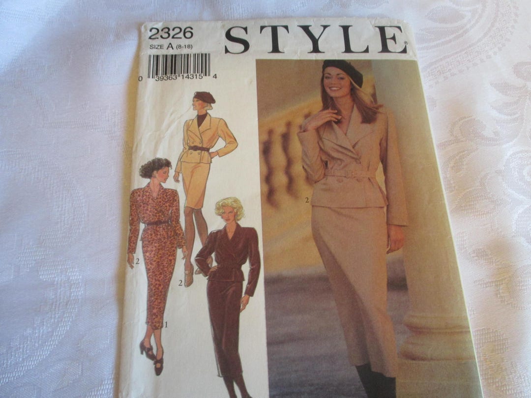 Style Pattern 2326 Misses Jacket and Fitted Skirt 6 Sizes - Etsy