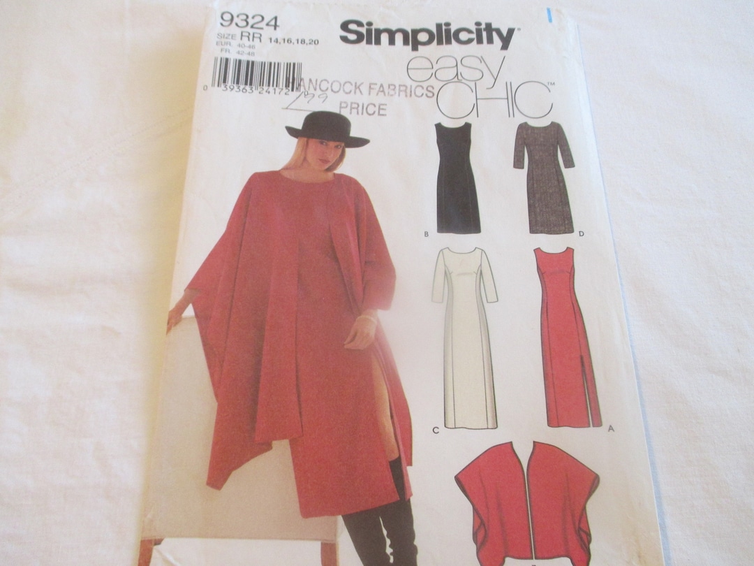 Simplicity Pattern 9324 Misses Dress & Wrap 4 Sizes - Etsy