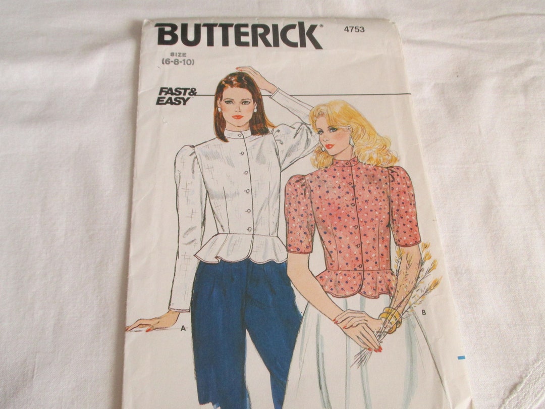 Butterick Pattern 4753 - Misses Blouse - 3 Sizes - Etsy
