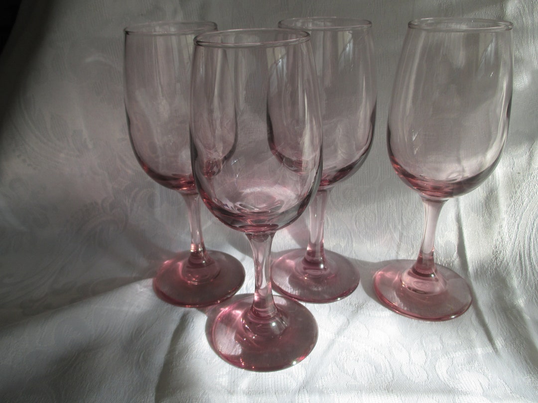 Libbey Glass Premier Plum Wine Glasses Set Of 4 Etsy