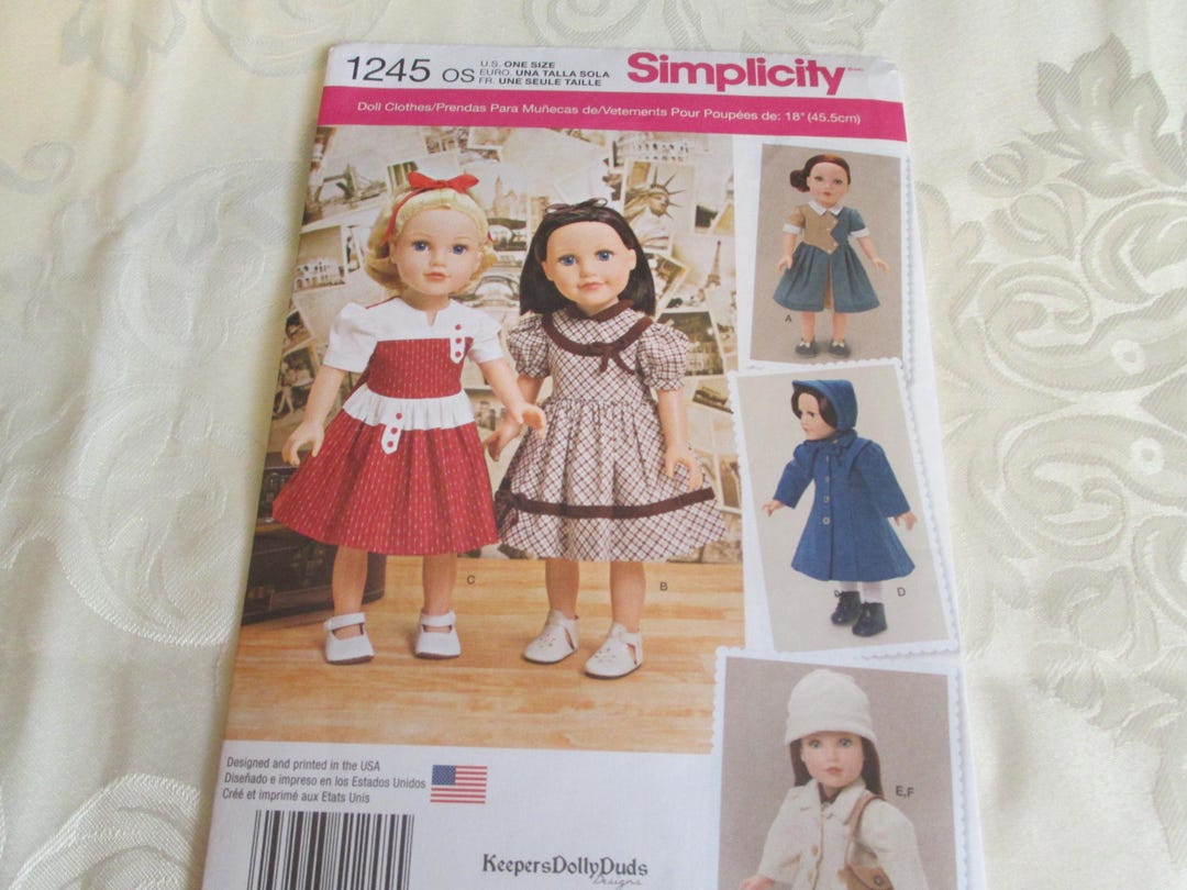Simplicity Pattern 1245 - Doll Clothes for 18" Doll - Coat and Dresses - Etsy