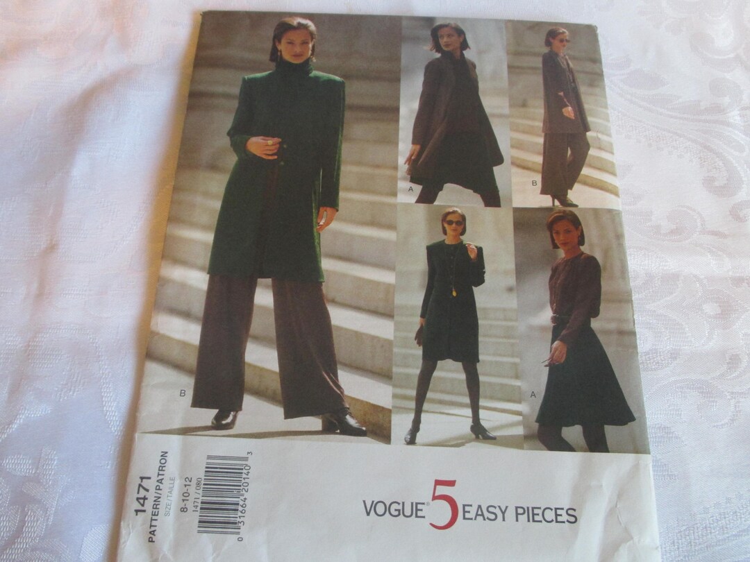 Vogue Pattern 1471 - Misses Jacket, Vest, Top, Skirt, Pants - 3 Sizes ...
