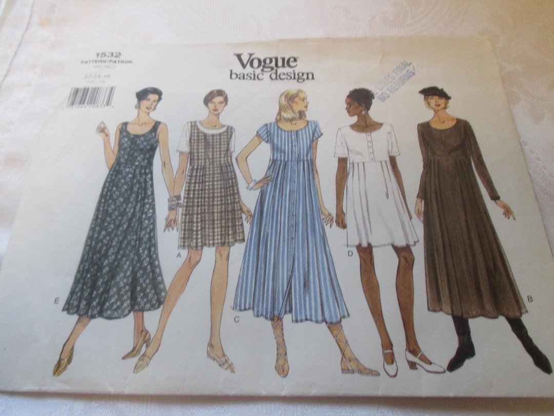 Vogue Pattern 1532 Misses Dress - 3 Sizes - Etsy
