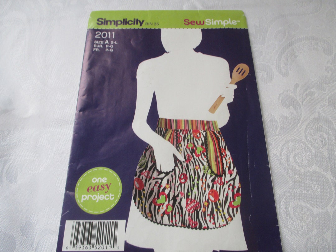 Simplicity Pattern 2011 - Misses Half Apron With Pockets - 3 Sizes - Etsy