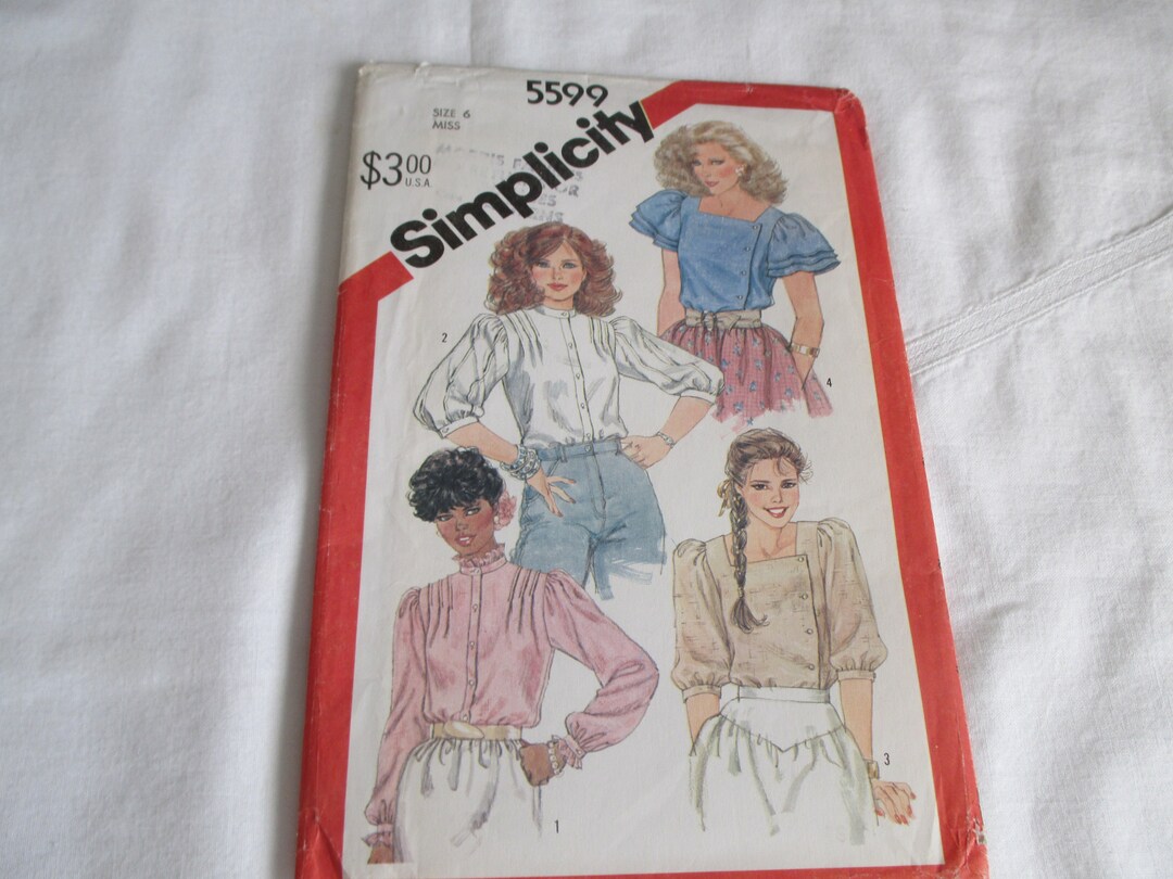 Simplicity Pattern 5599 Misses Set of Blouses Size 6 - Etsy