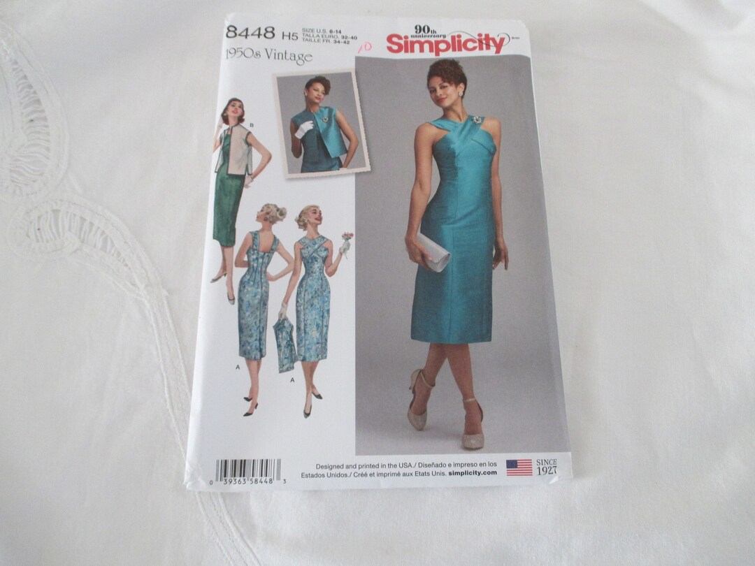 Simplicity Pattern 8448 - Misses Vintage Dress & Vest - 5 Sizes - Etsy