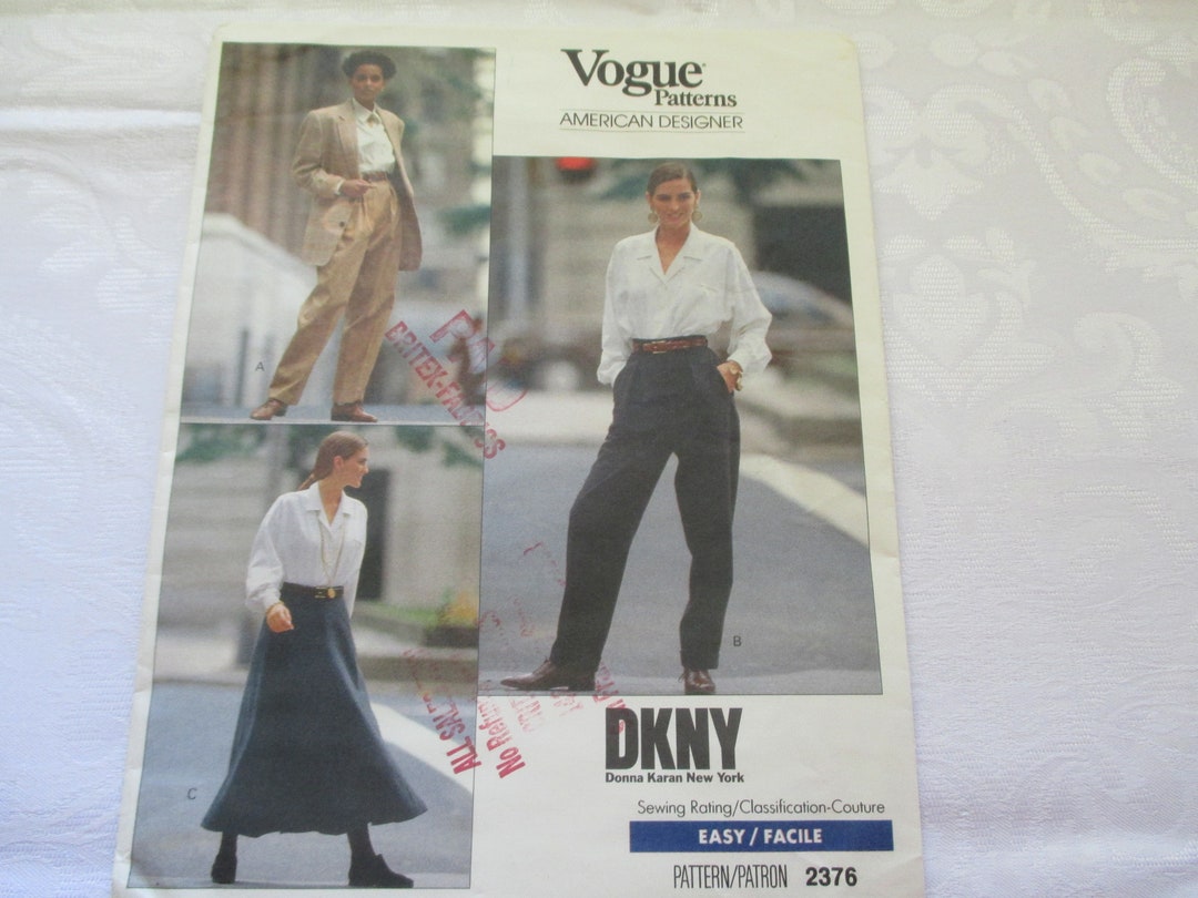 Vogue Pattern 2376 - Donna Karan New York - Misses Pants and Skirt - 3 ...