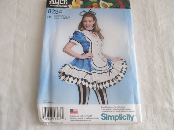 Simplicity Disney Misses Costume Pattern 8234 Alice in - Etsy