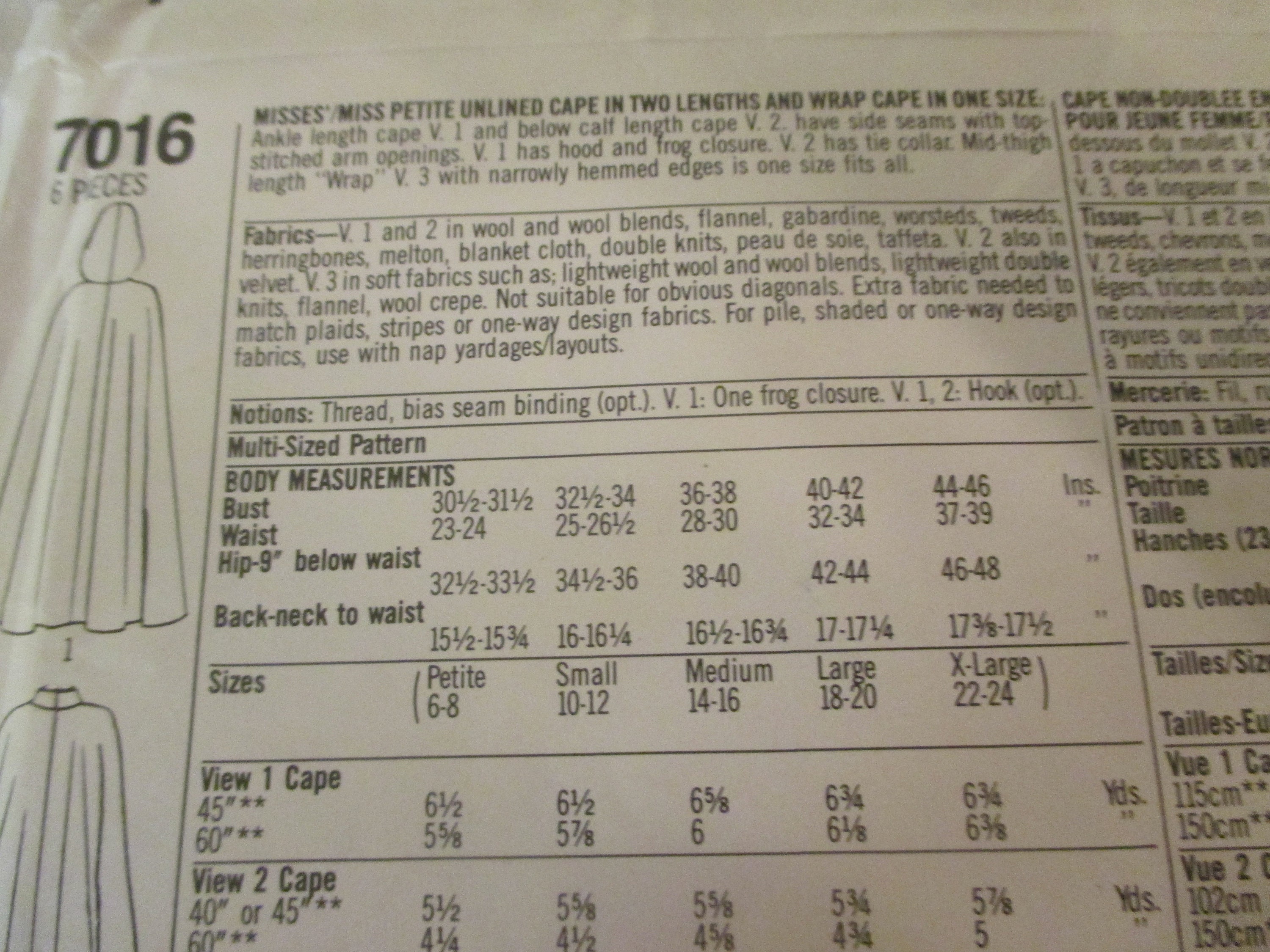 Simplicity Pattern 7016 Misses Unlined Cape With/without - Etsy