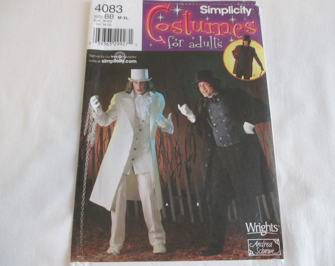 Simplicity Men's Costume Pattern 4083 Magician Wizard Willy Wonka - Etsy