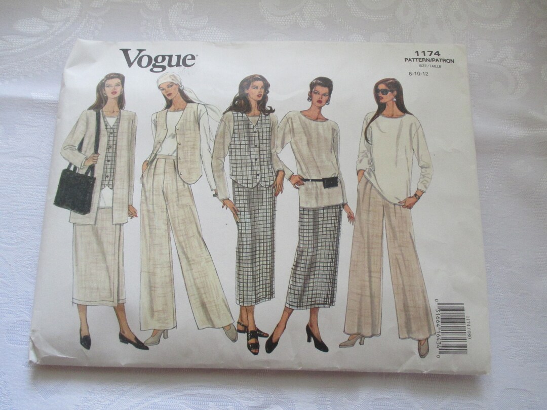 Vogue Pattern 1174 - Misses/misses Petite Jacket, Tunic, Vest, Skirt ...