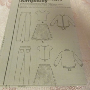 Simplicity Pattern 8429 Childs and Girls Bomber Jacket, Skirt, Knit ...