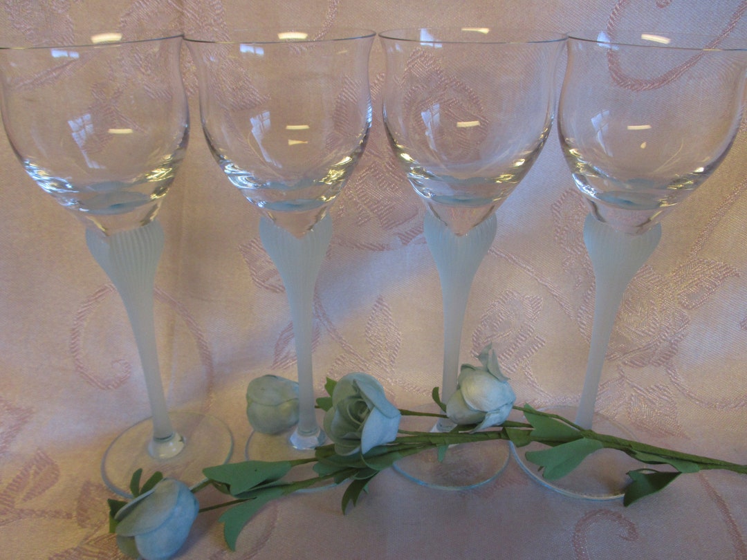 Mikasa Sea Mist Turquoise Wine Glasses Set Of 4 Etsy