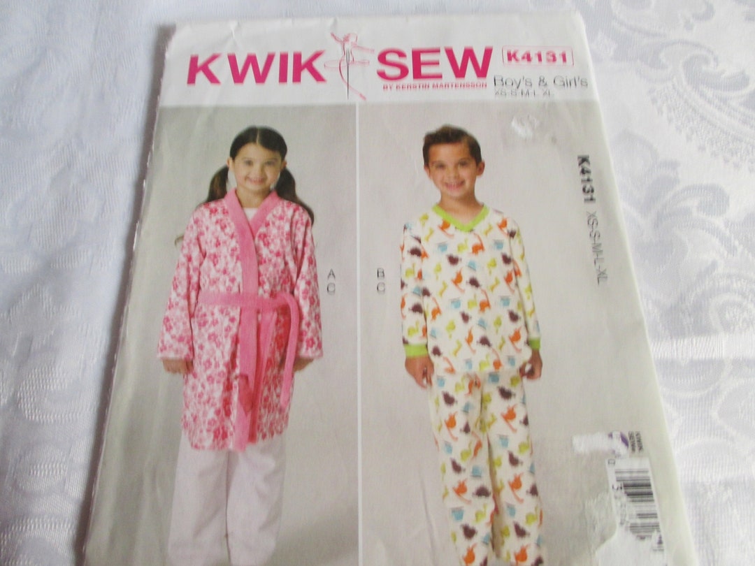 Mccalls Kwik Sew Pattern K4131 Boys-girls Robe, Belt, Top & Pants 5 Size Groups - Etsy