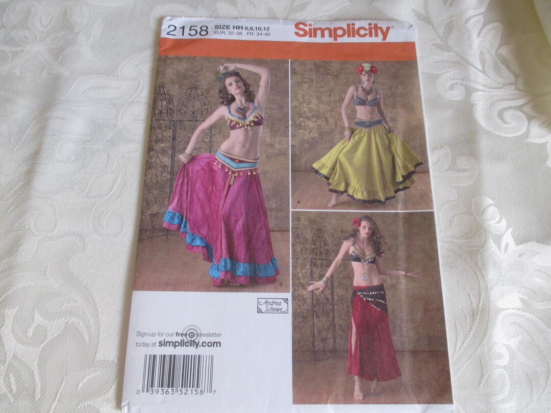 Simplicity Pattern 2158 Misses Costume Belly Dancer 4 Sizes - Etsy