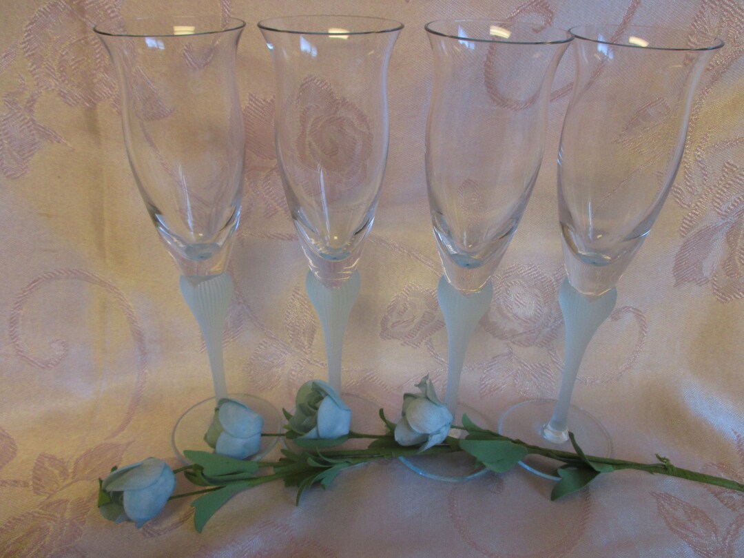 Mikasa Sea Mist Turquoise Fluted Champagne Glasses Set of 4 - Etsy