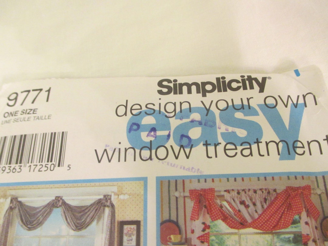 Simplicity Pattern 9771 - Design Your Own Window Treatments - 1995 - Etsy