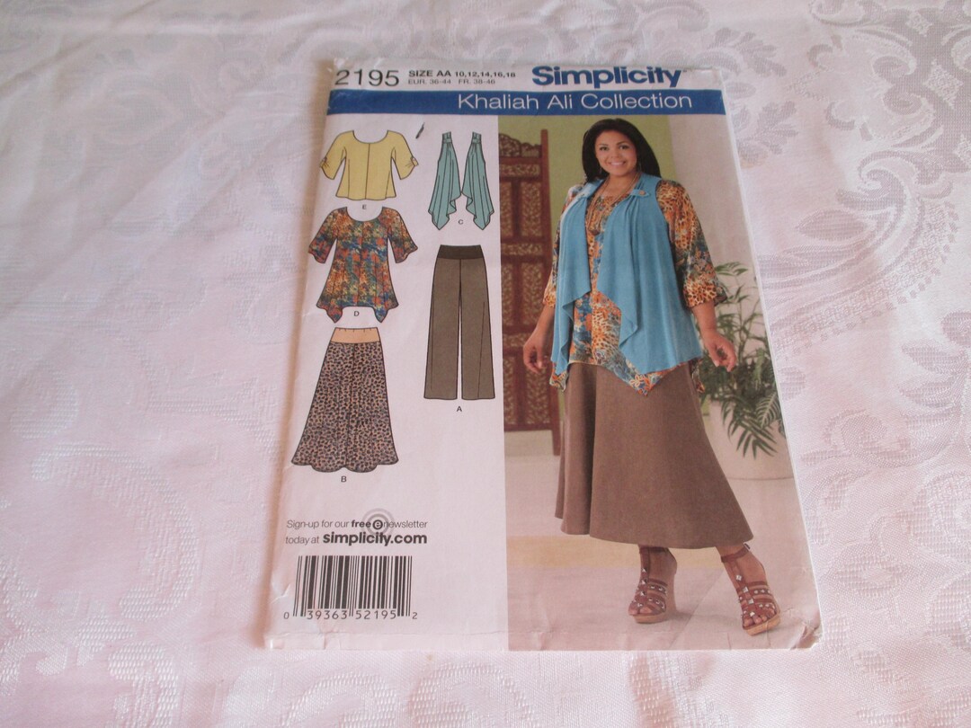 Simplicity Pattern 2195 Khaliah Ali Collection Women's Tunic Top, Pants ...