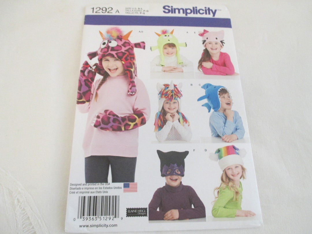 Simplicty Pattern 1292 - Childs Hat and Mittens in 3 Sizes - Etsy