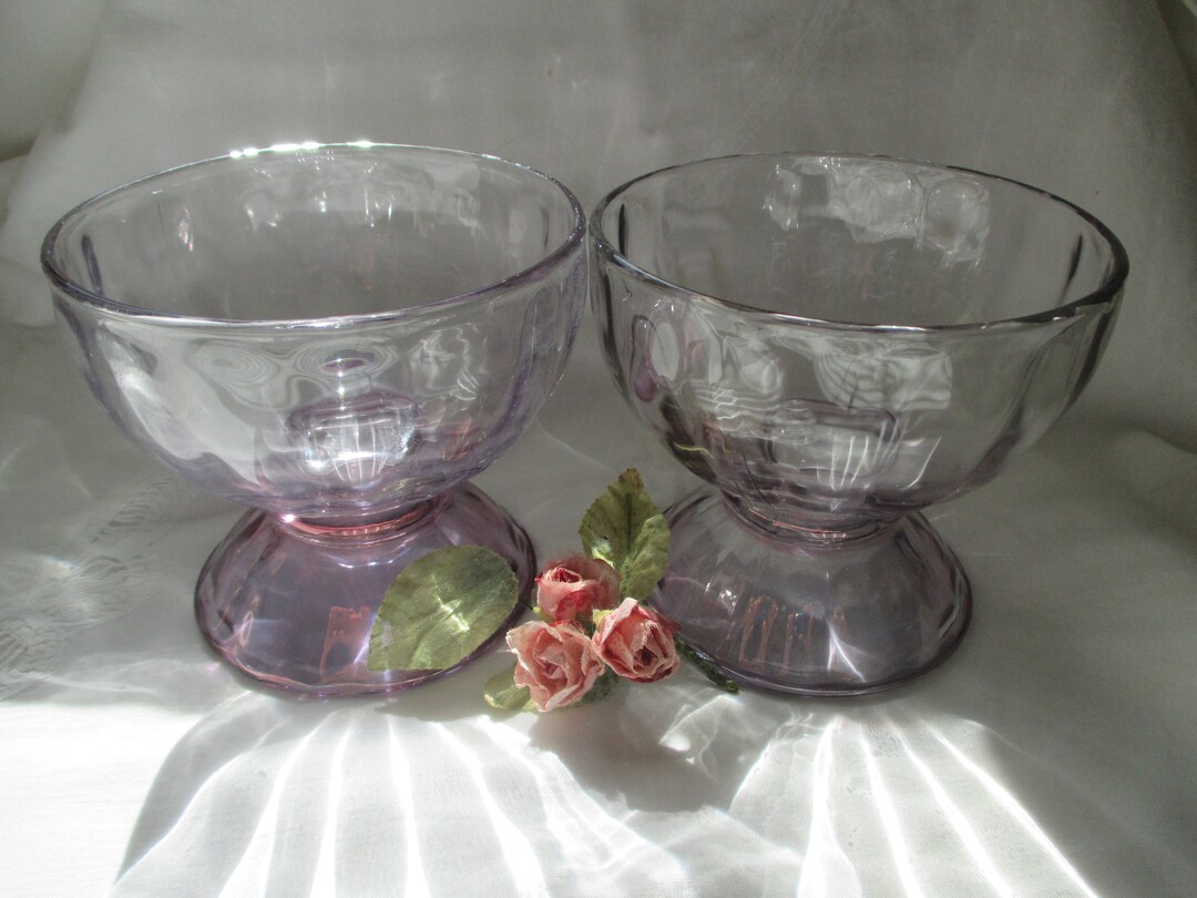Libbey Violet Luster Large Glass Sundae Dessert Dishes Set of 2 - Etsy
