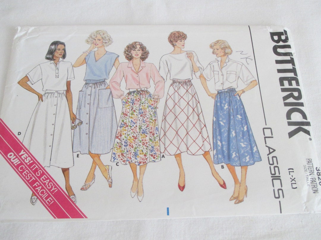 Butterick Pattern 3826 Misses Skirts 2 Larger Sizes - Etsy