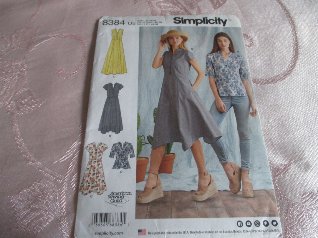 Simplicity Pattern 8384 Misses Dress & Top 5 Sizes 16-24 - Etsy