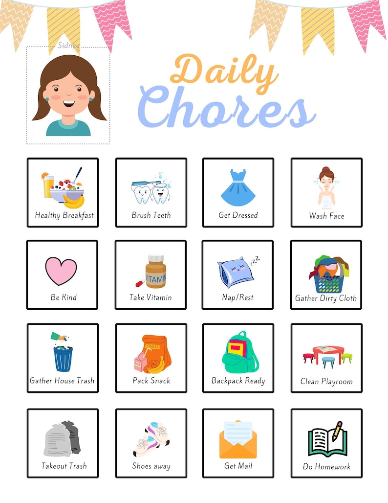 Kids Chore Charts Printable - Etsy