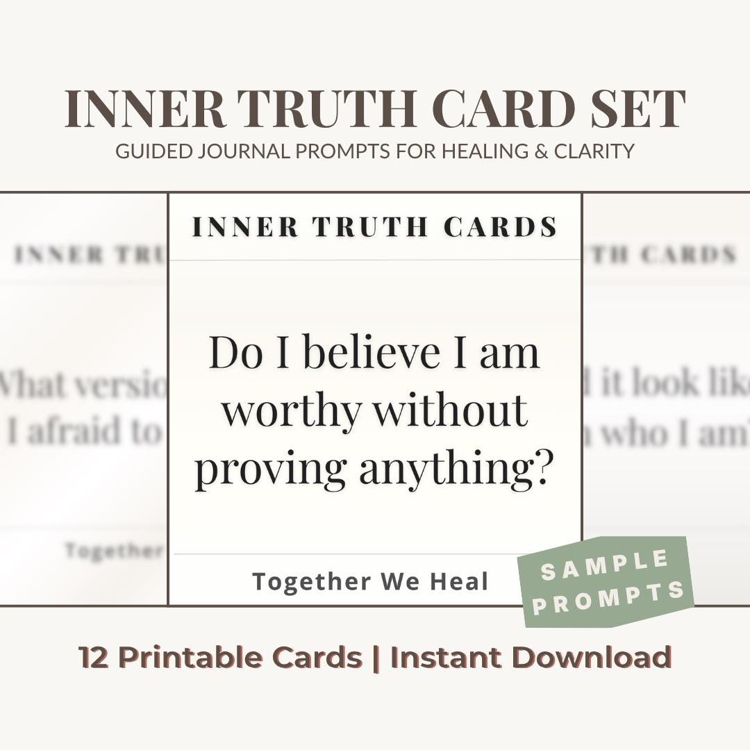 Self Worth Cards | Guided Journal Prompts for Confidence, Self Love ...