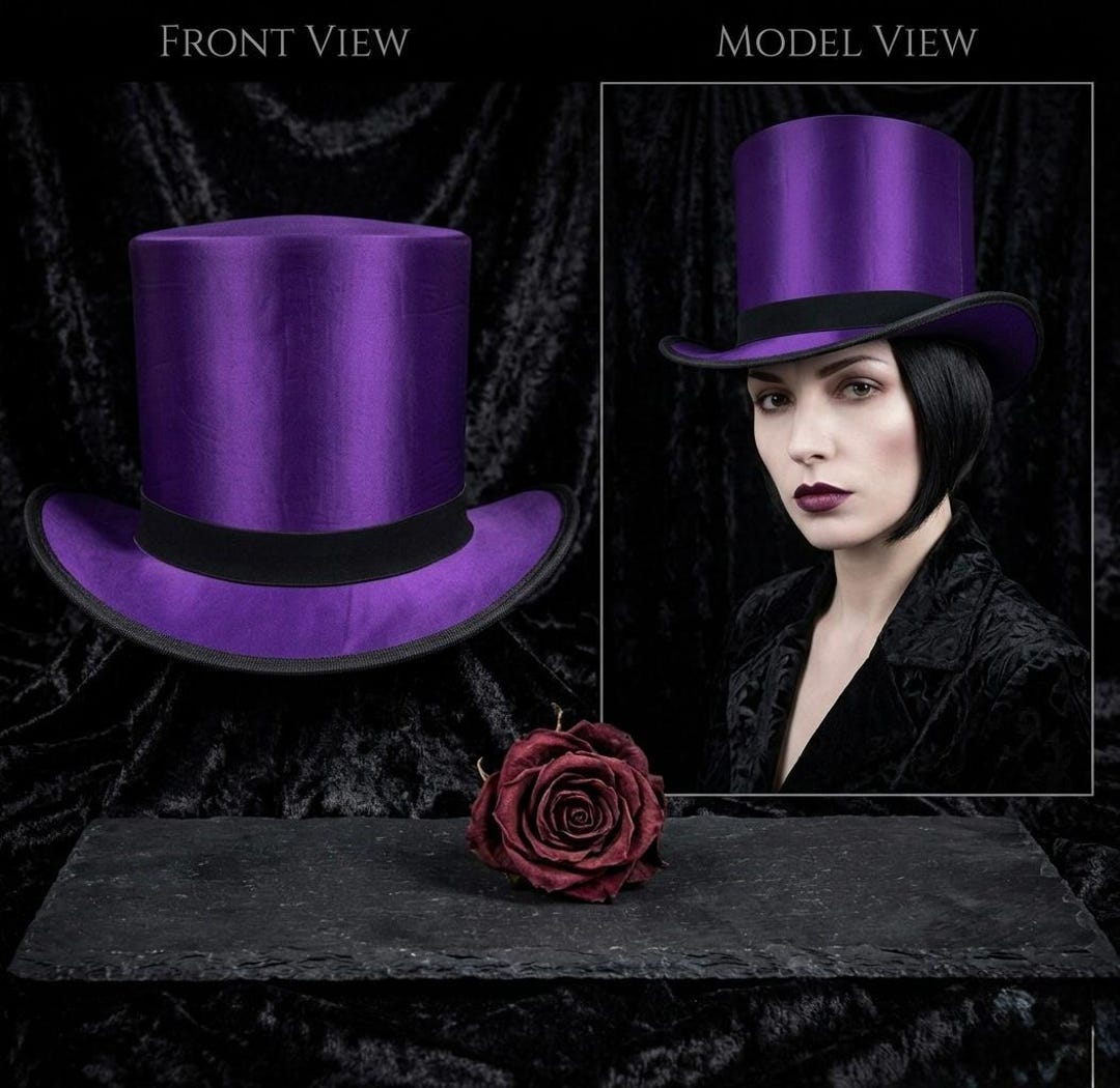 Handmade Purple Silk Top Hat, Victorian Steampunk Costume Accessory - Etsy