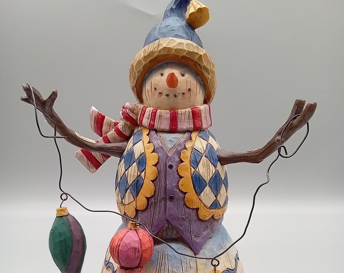 Vintage Jim Shore "winter's Tradition" Snowman/ornament Figurine ...