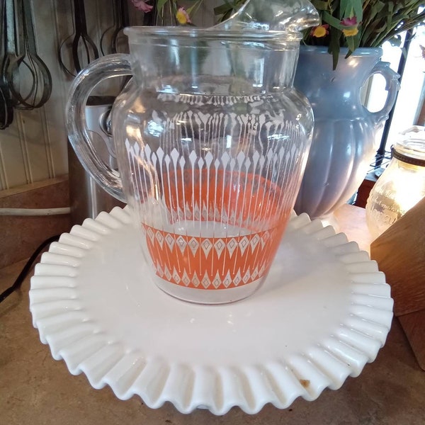 Retro Glass Pitcher - Etsy