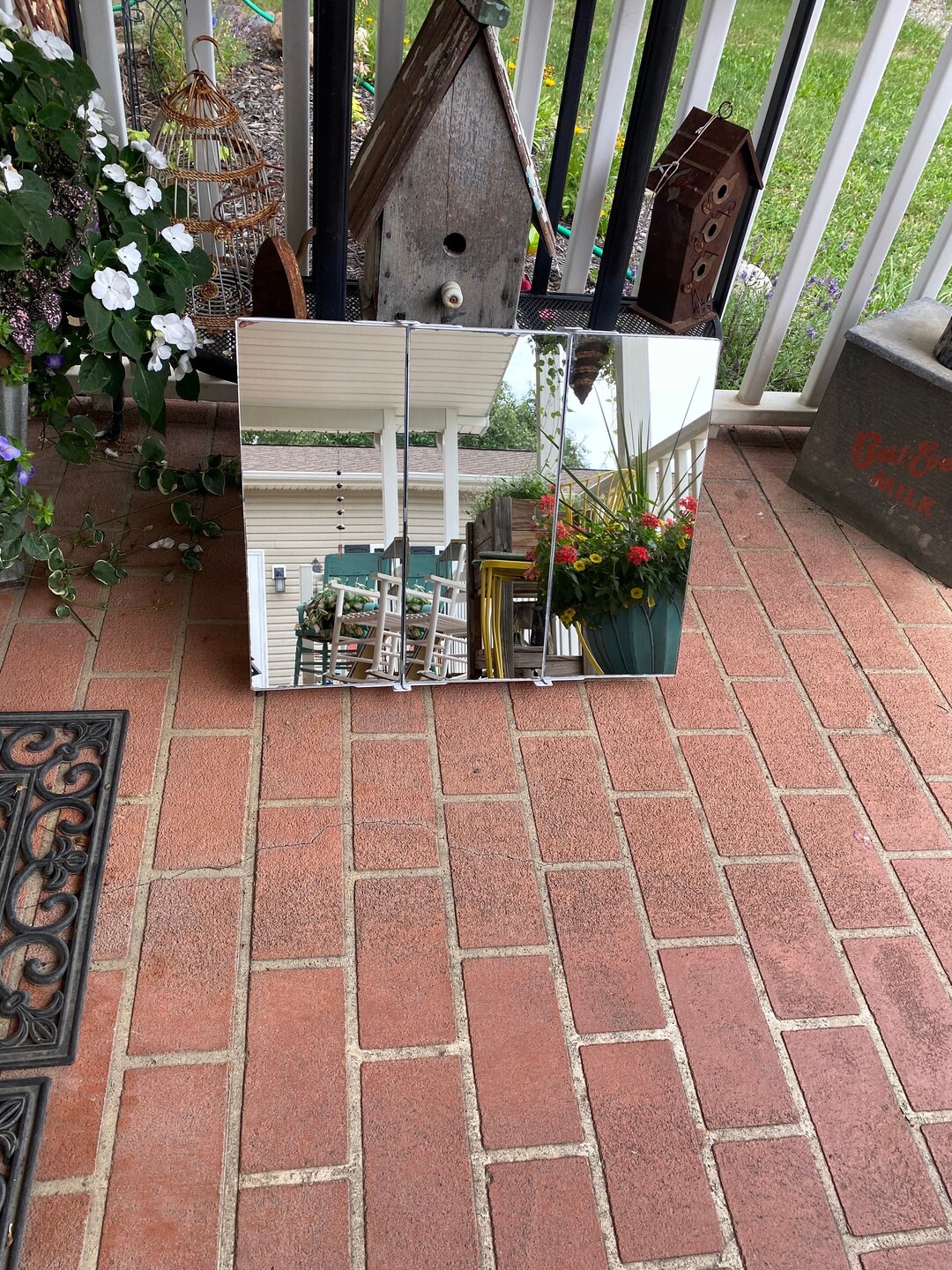 Rare Vintage Repurposed wards Metal Medicine Cabinet-tri Mirror Doors ...