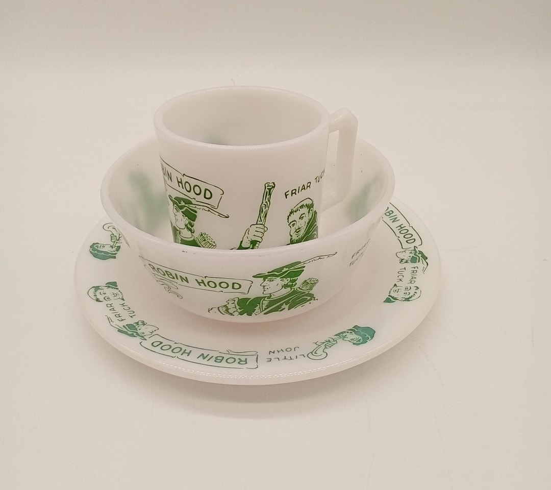 Vintage Hazel Atlas Robin Hood-little John-friar Tuck 3 Piece Childs ...