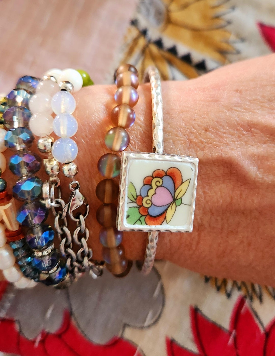 Vintage China Jewelry 1920's Porcelain Union T 'PUN86' Square Cuff ...