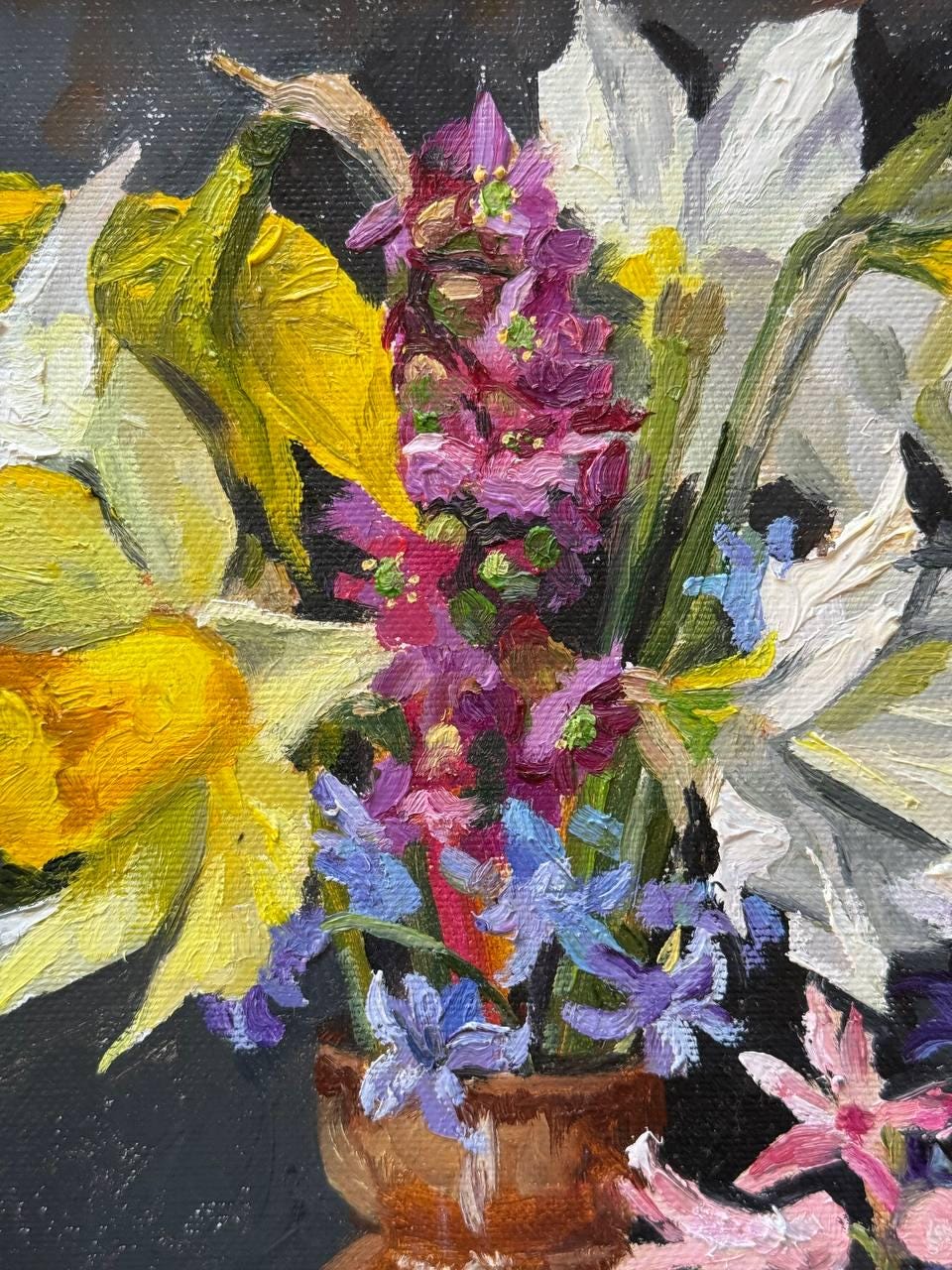 Spring Flowers Oil Painting Original Art Daffodils Floral Still Life ...