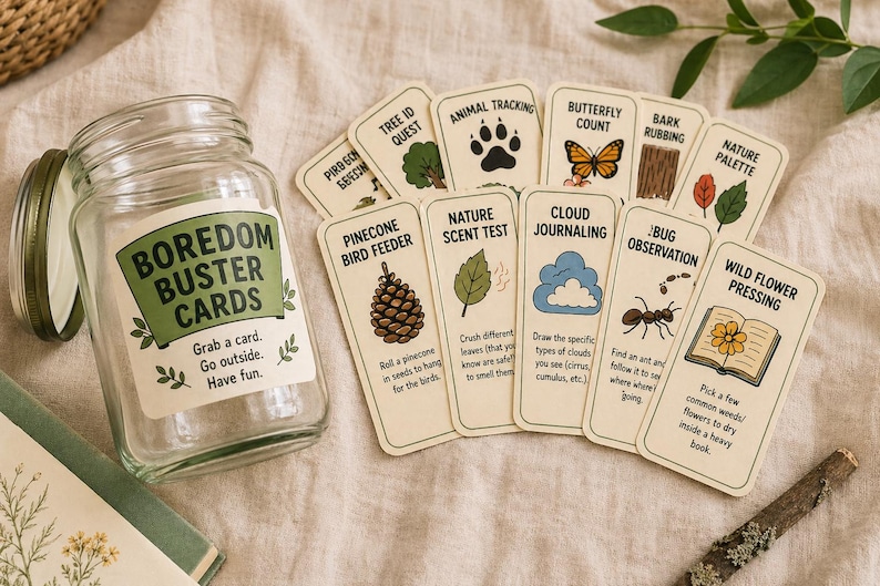 50 Outdoor Activity Cards Printable Kids Screen Free Boredom Buster ...