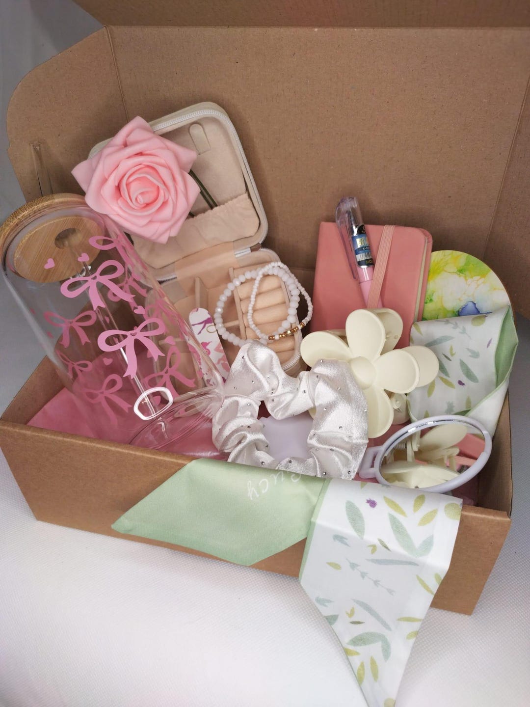 Beauty Gift Box - Incl. Jewelry Box & Drinking Glass - Self-care Gift ...