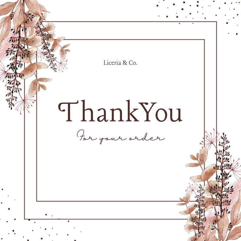 Editable Thank You Card Template | Modern Floral Design (digital ...