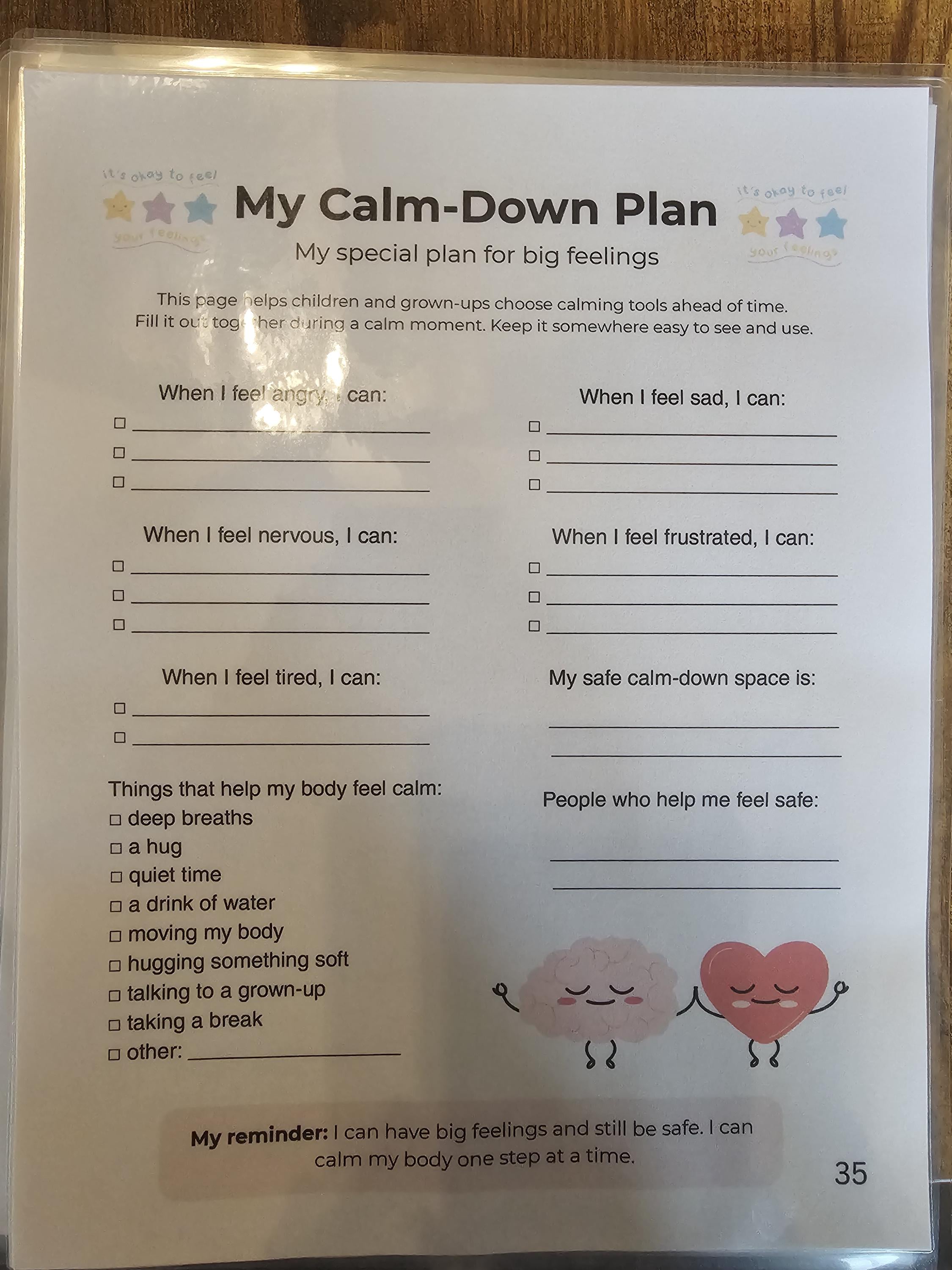 Kids Calm Down Plan Printable | Emotional Regulation Worksheet (PDF) - Etsy