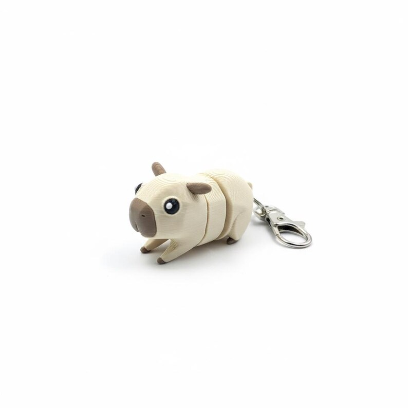 Articulated Capybara Keychain – 3D Printed PLA Animal Accessory (55mm ...
