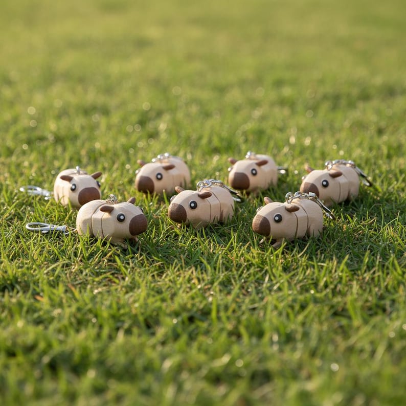 Articulated Capybara Keychain – 3D Printed PLA Animal Accessory (55mm ...