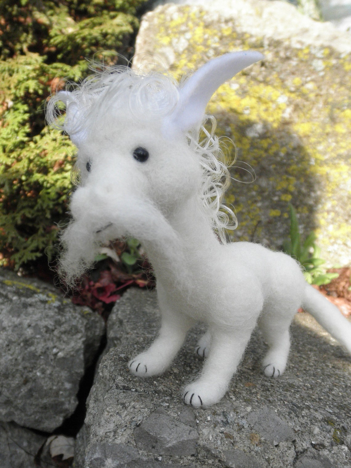 White Dragon - Cloud, Needlefelted Dragon, Miniature White Dragon - Etsy