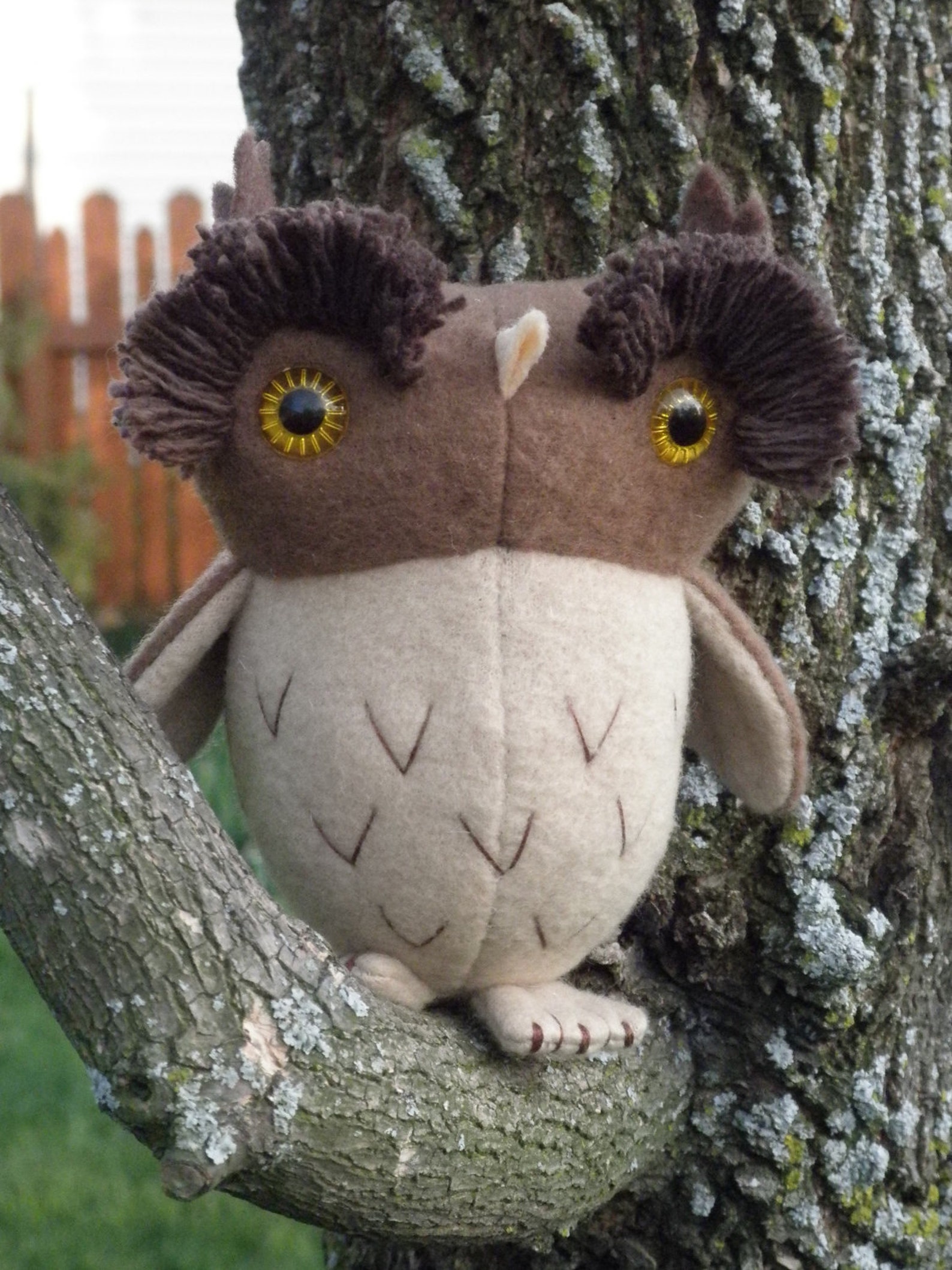 Hoot the Owl, Soft Sculpture Brown Owl - Etsy
