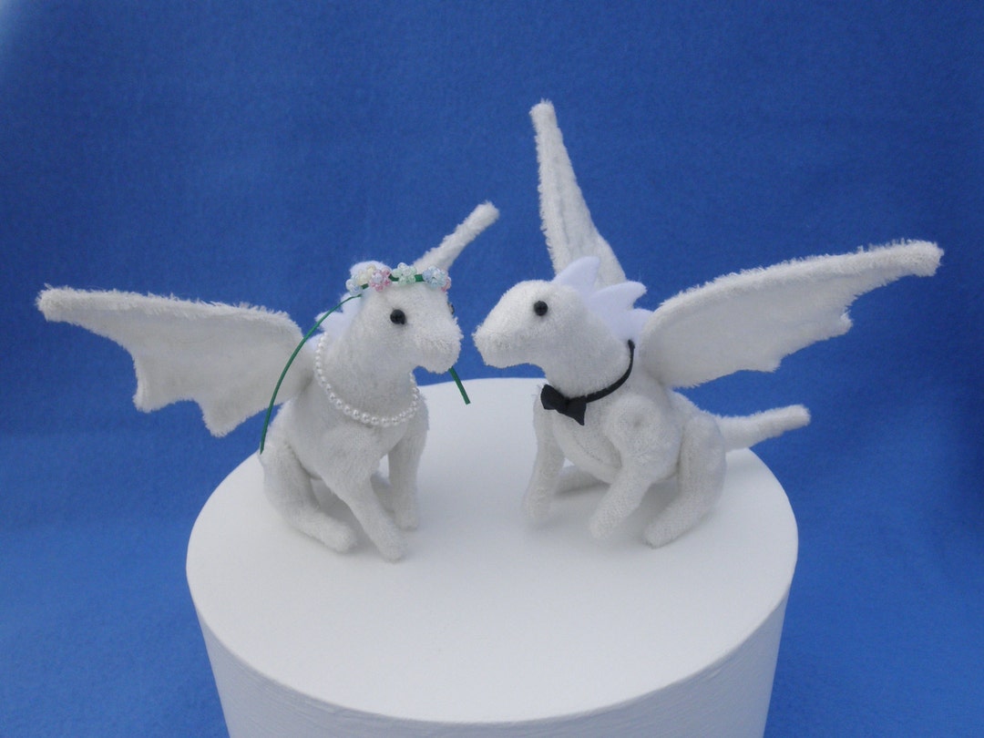 Wedding Dragons, Miniature White Dragons, Dragon Cake Topper, Wedding ...