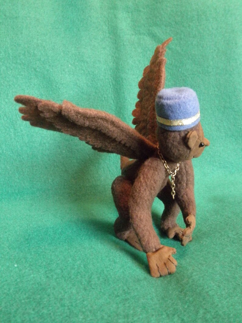 Flying Monkey, Soft Sculpture Winged Monkey, Wizard of Oz, Fantasy ...