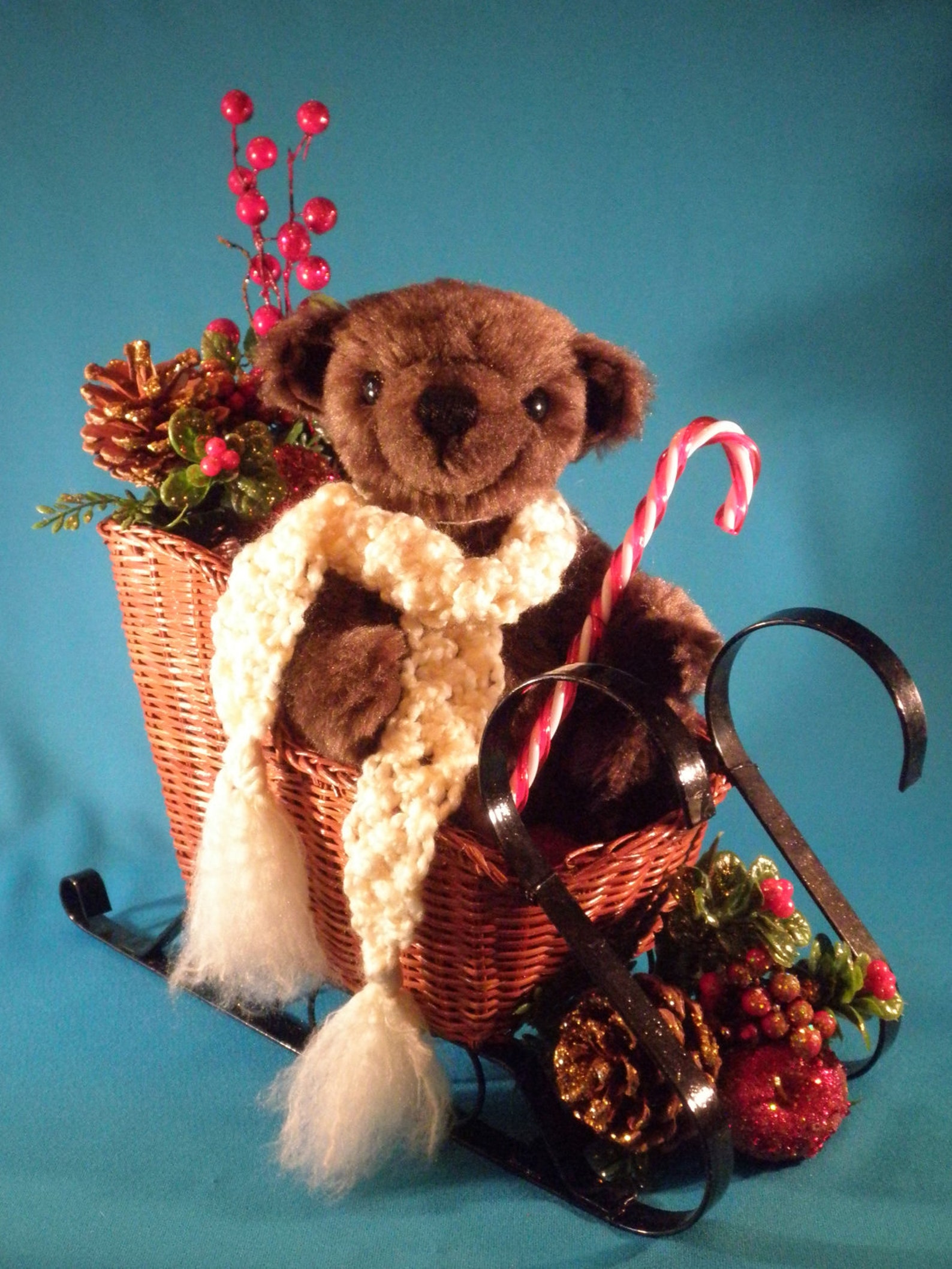 Christmas Teddy,teddy Bear Sleigh Ride, Holiday Bear Display, Christmas ...