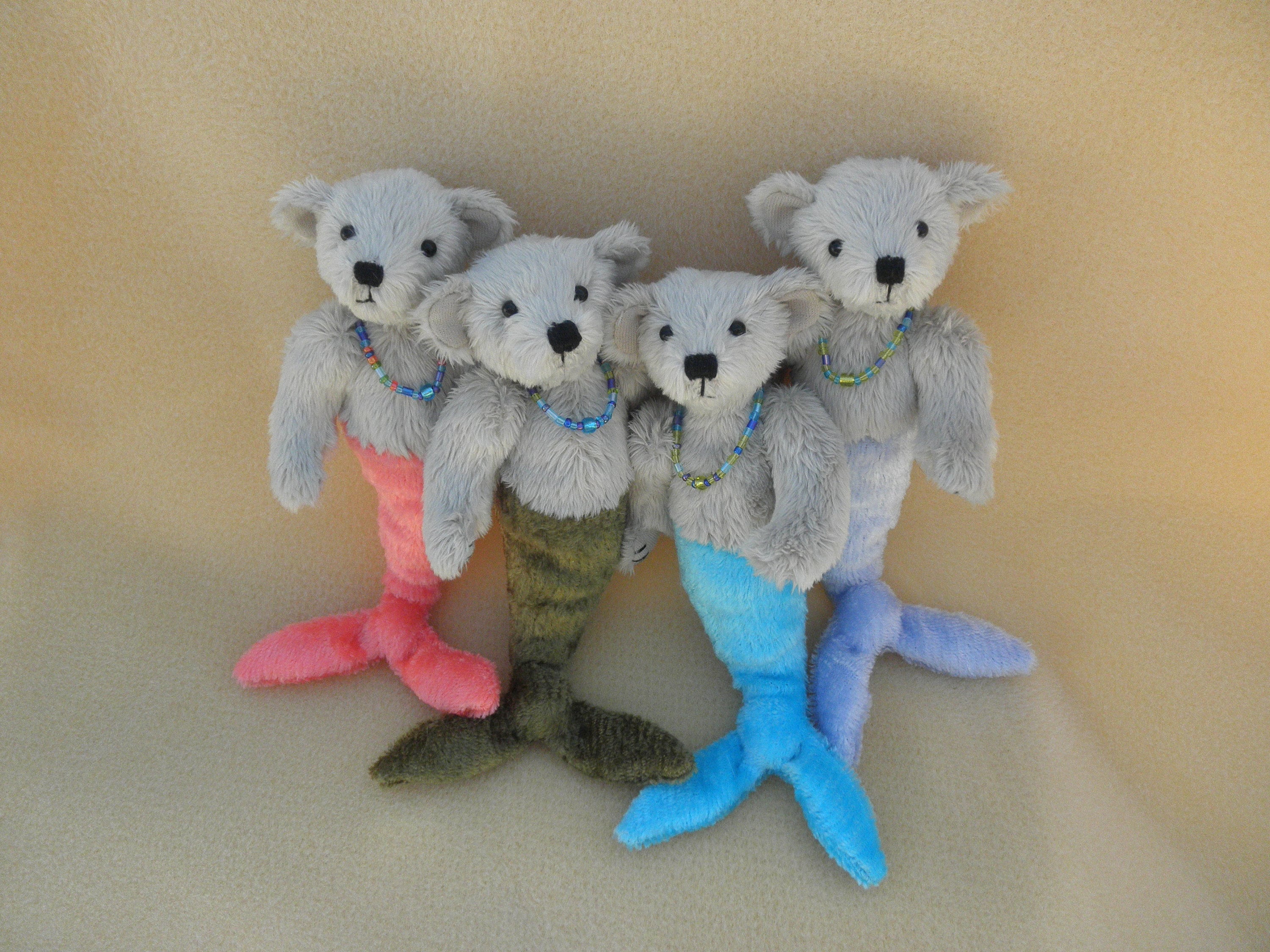 Merbear - Custom Order. Fantasy Mermaid Bear, Miniature Artist Bear ...
